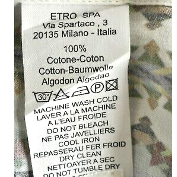 Etro | Shirts | Etro Spa Italy Dress Shirt 44 Button Down Ls | Poshmark
